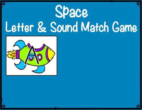 Space Themed Upper & Lowercase Letter & Sound Match Game | TPT