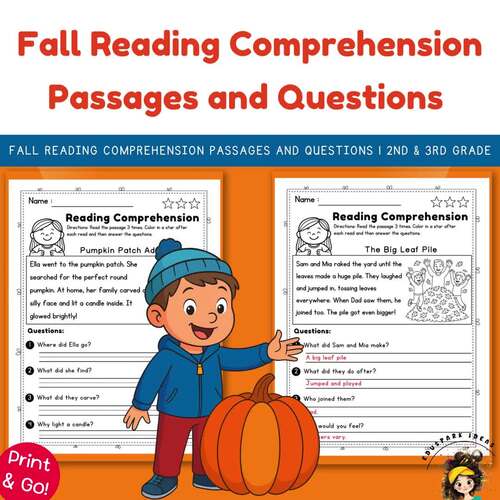 Fall Reading Comprehension Passages and Questions | 2nd & 3rd Grade ...
