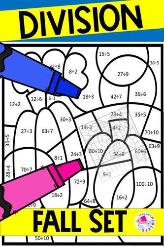 Fall Color by Code Division by Primary Piglets | TpT