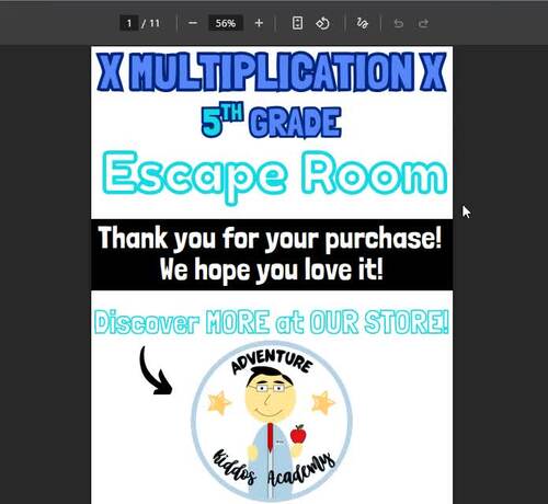 5th Grade Multiplication Escape Room | Google Forms Math Game | Grades 4–6