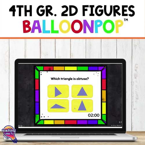 4th Grade MATH Digital Review Games Year-Long BUNDLE BalloonPop™