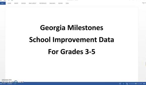 Grade 3-5 Georgia Milestones Reports with Automatic Charts | TPT