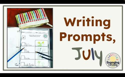Writing Prompts July by Engaging Curiosity | TPT