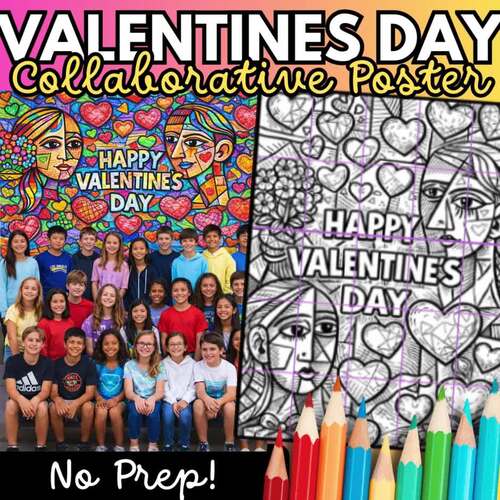 Valentines Day Collaborative Mural Poster | Crayon Art | Classroom ...