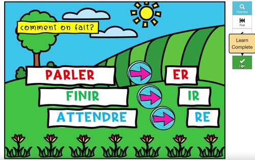 French Groups of verbs BOOM CARDS Reconnaitre groupes verbes SET 3