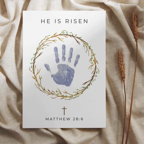 He is Risen Christian Easter Craft, Religious Easter Handprint Art ...