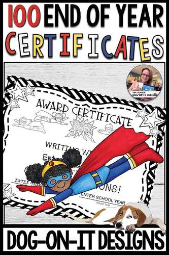 End of Year Award Certificates Editable Superhero | TPT