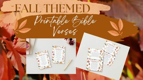 Fall Themed Printable Bible Verse Cards by Everly Hoping and Graceful ...