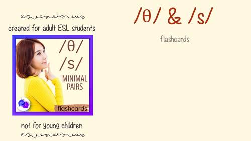 TH S Minimal Pair FLASHCARDS for Adult ESL Pronunciation by Rike Neville