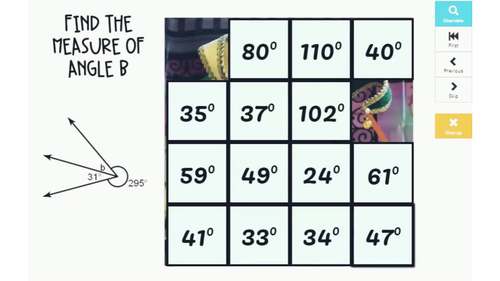 Finding Adjacent Angles Picture Reveal Boom Cards by Blue Mountain Math