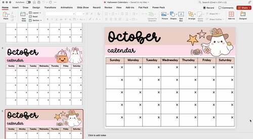 Halloween Theme Newsletter and Calendar Template (Editable in PowerPoint)