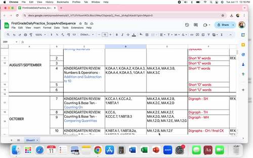 First Grade Math and Phonics Scope and Sequence by Think Big Primary