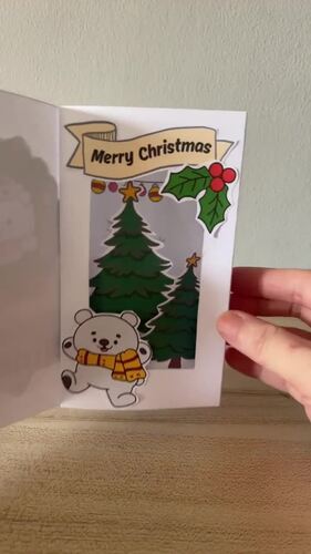 Christmas Tunnel Box Card Diy Printable Craft template for kids ...