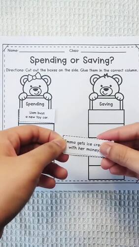 Spending or Saving? Economics Cut and Paste Sorting Activity | TPT