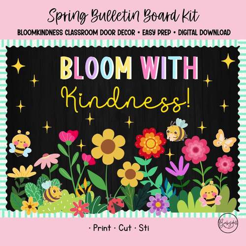 Spring Bulletin Board Kit: Bloom With Kindness | Classroom Decor & Flowers