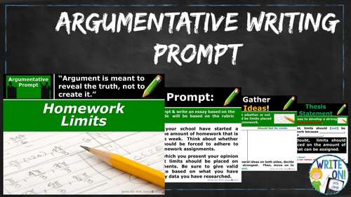 Argumentative Writing Essay Prompt Limits on Homework | Distance Learning
