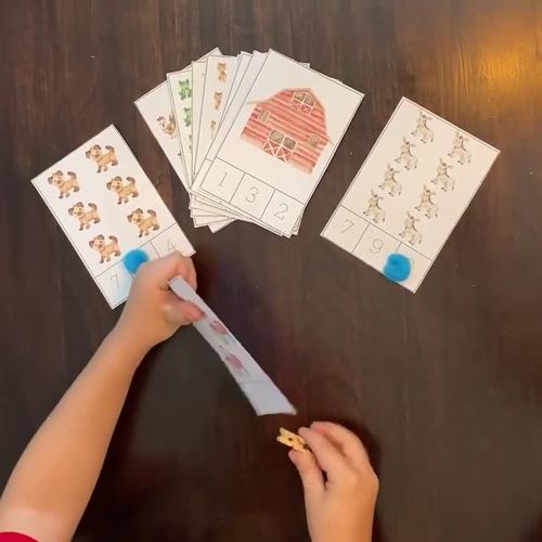 Farm Count and Clip Printable Math Activity by Faithful Freelancers