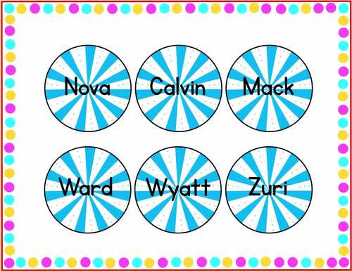 Winter Student Name Tags, Printable Name Labels, Cubby Labels, Round Tags