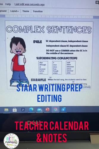 STAAR Writing Prep- Editing by Write Moments | Teachers Pay Teachers