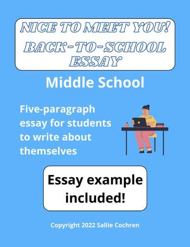 Nice to Meet You! Back-to-School Essay for Middle School | TPT