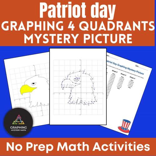 No Prep Veterans Day Graphing and Coloring U.S Eagle plotting ...