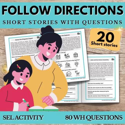 Following Direction Scenarios Character Education Reading Comprehension ...