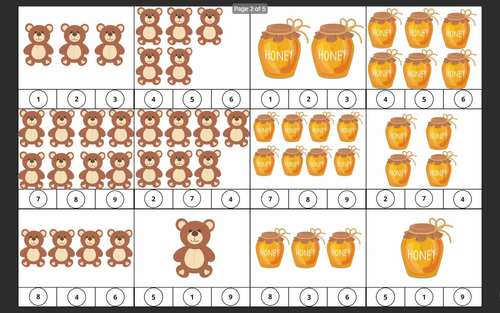 Bears, Bees, & Honey Count & Clip Activity-UTK, TK, Preschool, Pre-K ...
