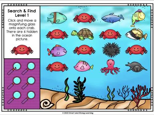Interactive PowerPoint - Search & Find - Ocean Animals - Level 1 and 2