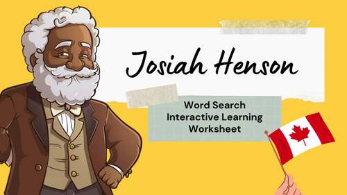 Josiah Henson Word Search: Biography-Reflection Question Worksheet Activity