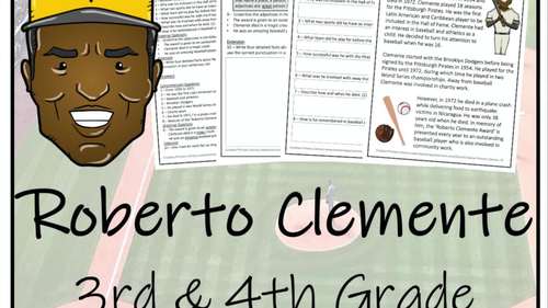 Roberto Clemente Close Reading Comprehension Activity | 3rd Grade & 4th ...