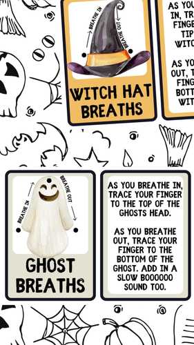 Halloween Spooky Minfulness Breathing Activities, Cards and Posters.