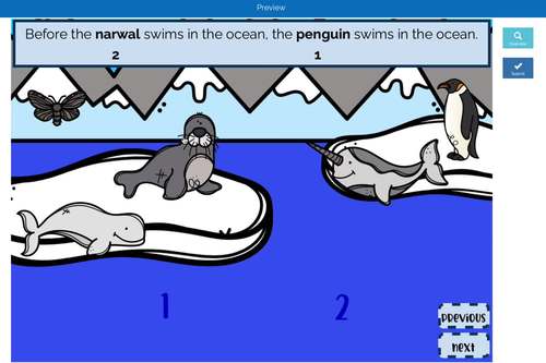 Arctic Animal Following Directions with Before and After | TPT