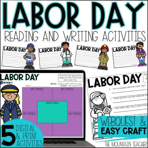 Labor Day Reading Comprehension Activities, Webquest and Writing Craft