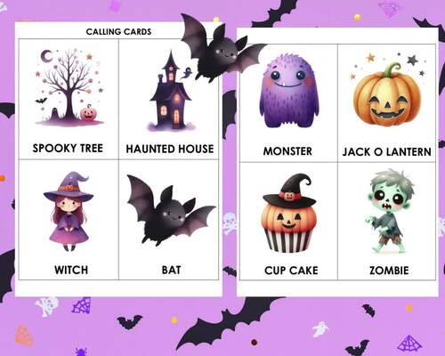 Halloween Bingo Game Activity 30 Unique Bingo Cards, Calling Cards ...