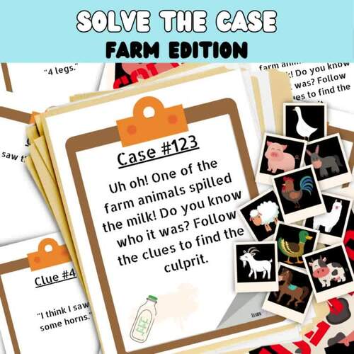 Farm Theme | Solve the mystery case file | Critical thinking puzzle | Game