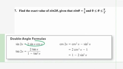 Multiple-Angle Formulas (Part 1) PowerPoint™ Presentation by Jellybean Math