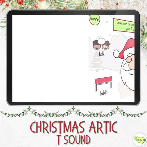 Christmas Articulation Boom Cards™ Feed Santa T Sounds | TpT