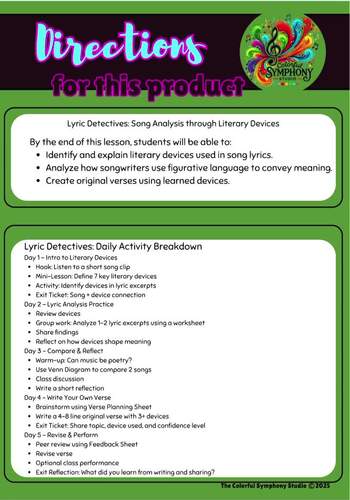 Lyric Detectives: Song Analysis Through Literary Devices | ELA Music ...