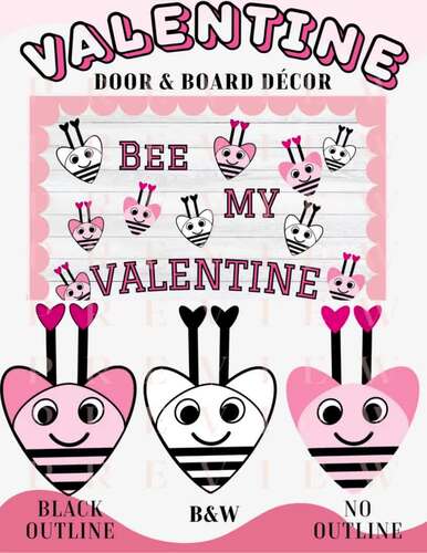 Valentine Door & Board Decor | BEE My Valentine | Activity | February ...