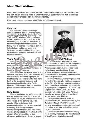 Harlem Renaissance Poetry, I, Too, Hughes, I Hear America Singing ...