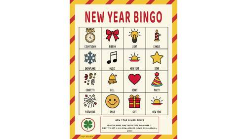 New Year Bingo – Color Family Edition | 15 Cards + Calling Cards ...