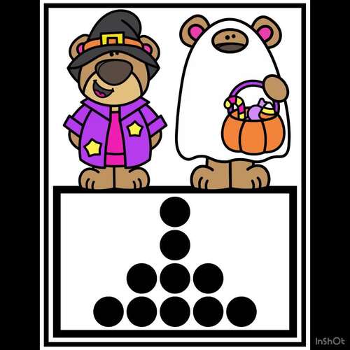 K–1 Halloween Subitizing within 20 Dot Talk Task Cards | Bears Theme