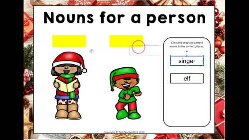 Parts of Speech Christmas Nouns Google Slides ™ Distance Learning ...