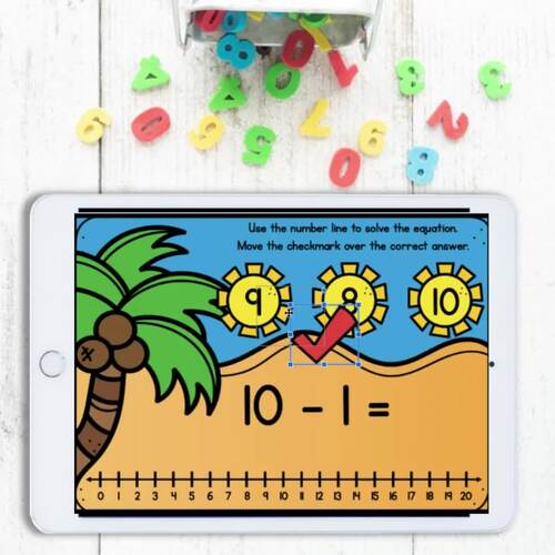 Subtraction with 0 and 1 | Boom Cards™ | Number Line | TPT