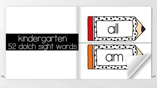 Kindergarten | Primer Dolch Sight Words | Printable Word Wall Cards