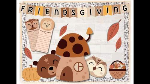 Friendsgiving Classroom Decor, Door Decor & Bulletin Board, Gratitude ...