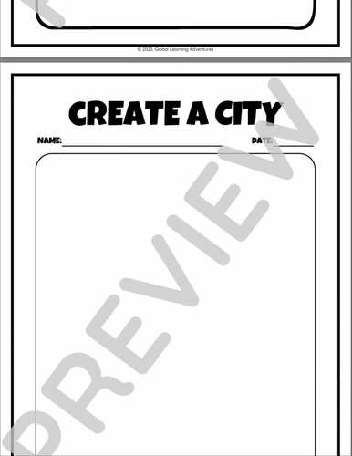 Create Your Own City Social Studies Project Based Learning PBL No Prep ...