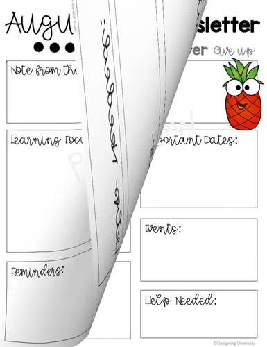 Pineapple Monthly Newsletter Templates | EDITABLE by Designing Diversely