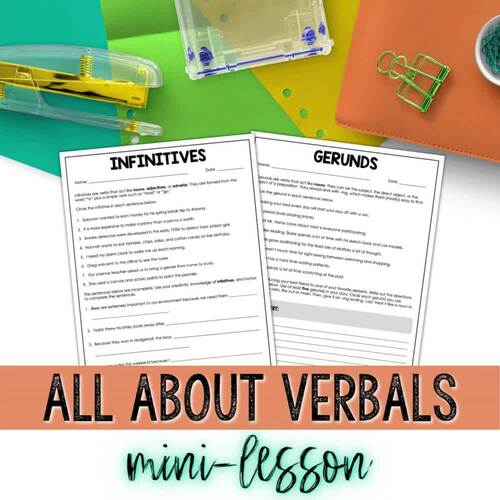 Verbals PowerPoint & Worksheets - Gerunds, Infinitives, Participles
