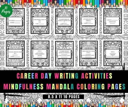 Career Day Writing Activities, Mindfulness Relaxing Coloring Sheets, No ...